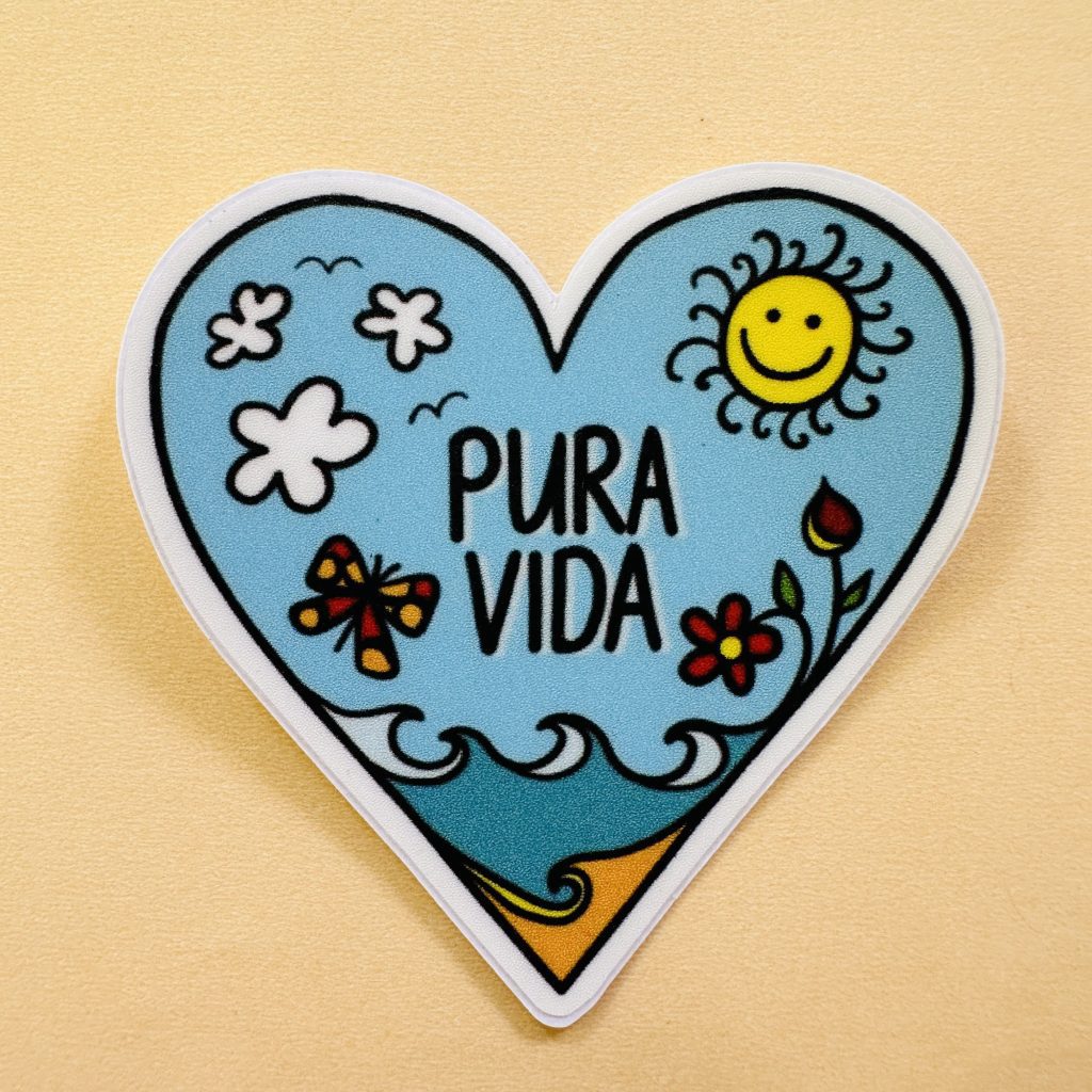 Sticker pura vida heart - Bhlumi Gift shop