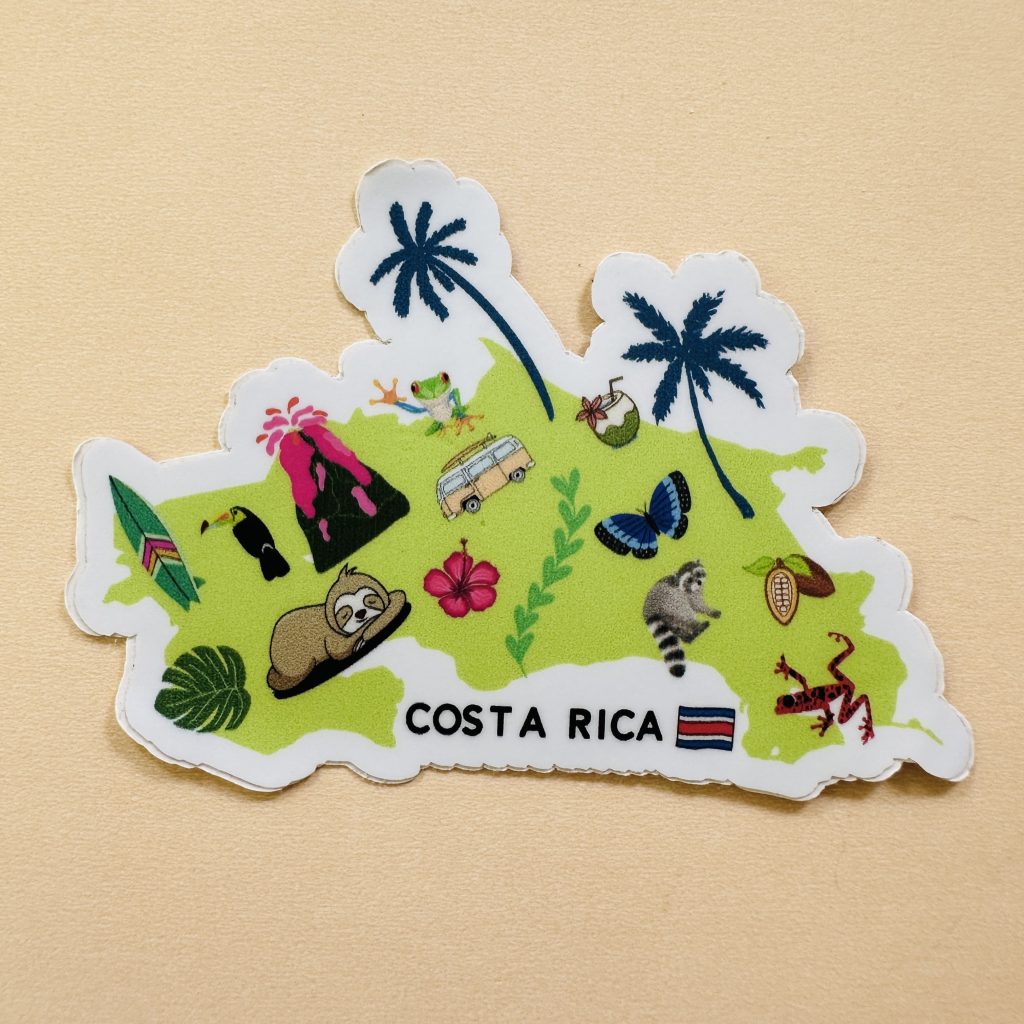 Sticker mapa de Costa Rica - Bhlumi Gift shop